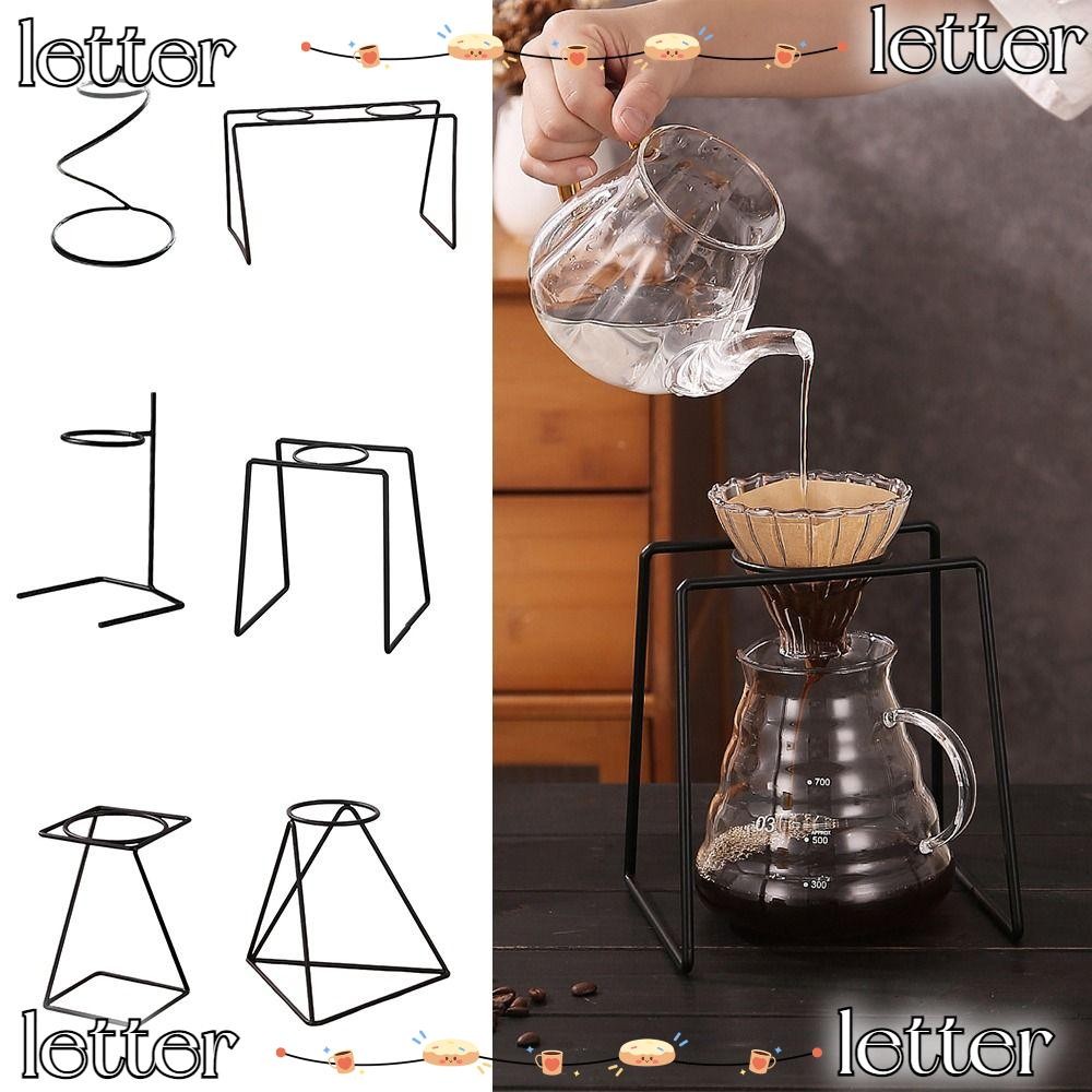 LETTER Coffee Filter Cup Holder, Black Iron Coffee Filter Paper Rack ...