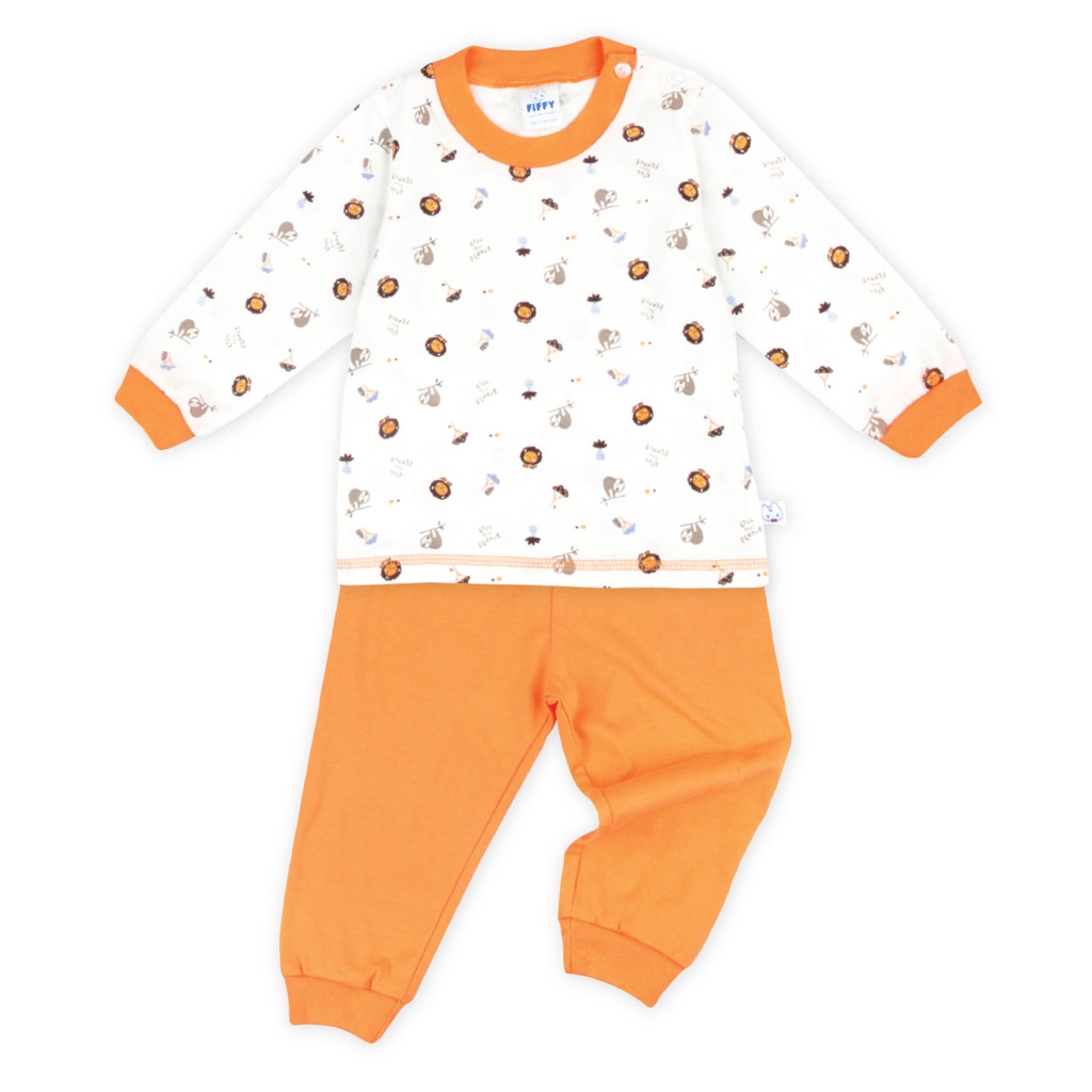 FIFFY BAJU TIDUR BAYI SLOTHS AND LIONS LONG SLEEVE BOY PYJAMAS SUIT ...