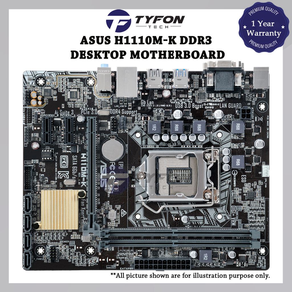 Asus H110M-K LGA 1151 DDR3 Desktop Motherboard (Refurbished) | Shopee Malaysia