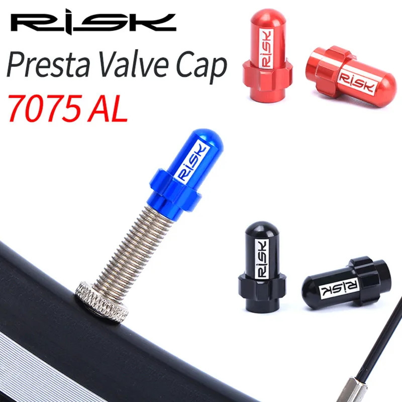 RISK 2pcs CNC Road Bicycle Wheel Valve Caps for Presta Schrader ...