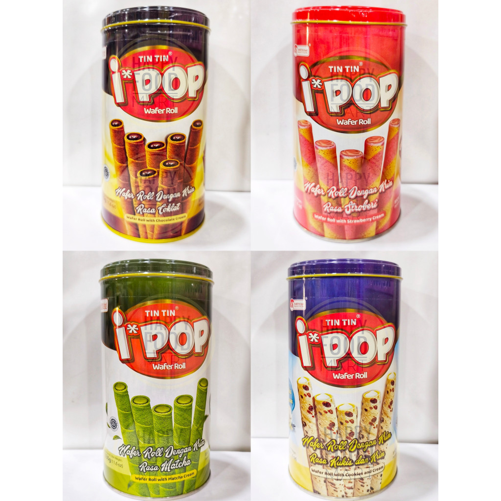 [HALAL] Tin IPOP WAFER ROLL TIN 330 GRAM/I-POP WAFER STICK WITH CREAM ...