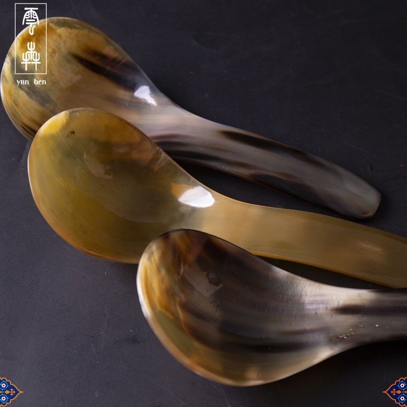 Using Traditional Handicraft Horns Long-handled Spoon Multifunctional ...