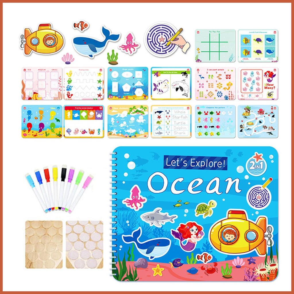 Montessori Busy Book Ocean Themed Pre K Preschool Learning Activities ...