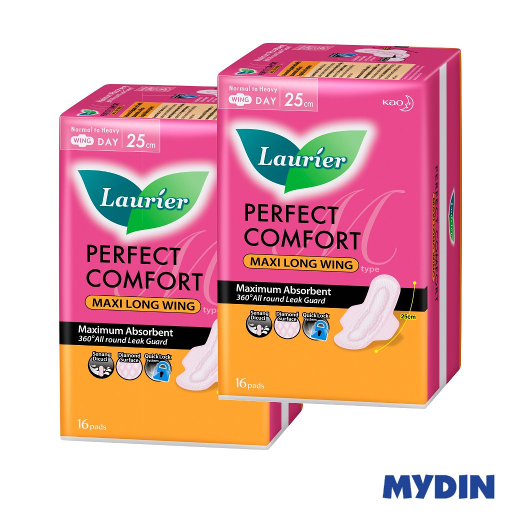 Laurier Perfect Comfort Maxi Long Wing (25cm x 16's x 2 packs) | Shopee ...