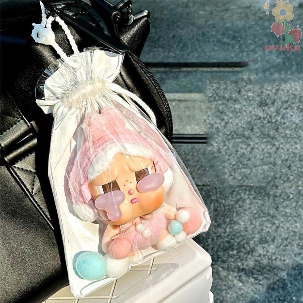 AVUKA Labubu Display Bag, Drawstring Dust-proof 17cm Labubu Doll Bag ...