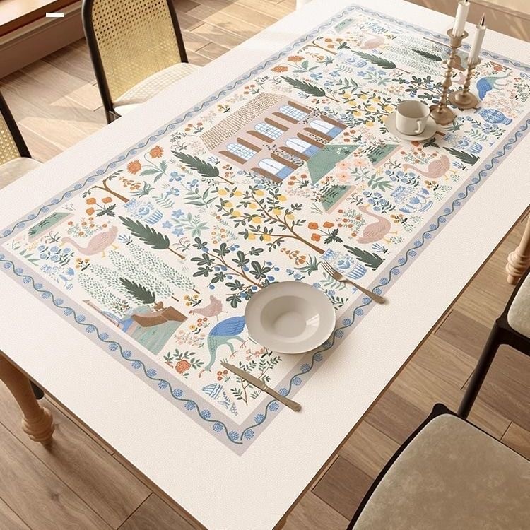 French Country Style Table Mat, Waterproof Oilproof Tablecloth For ...