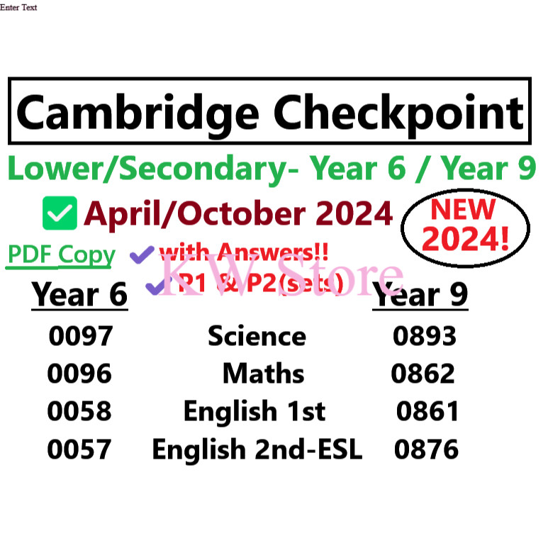 [2024!] Cambridge Primary Checkpoint Past Year Paper + Answer | Year 6 ...