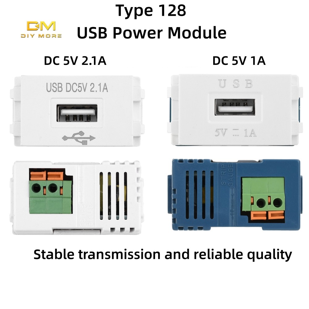 DIYMORE 128 USB power module 220V socket 5V 2.1A 1A mobile phone ...
