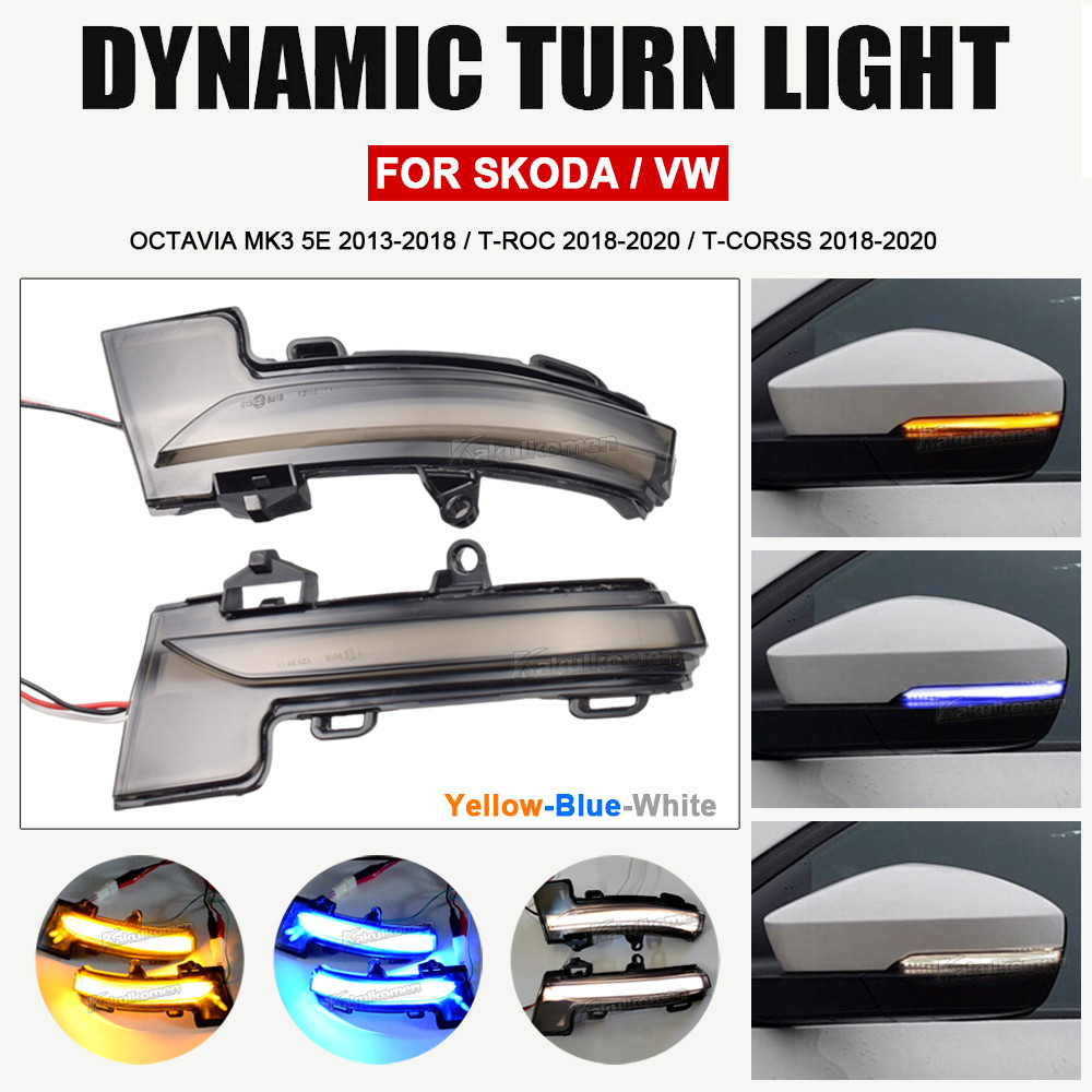 Side Mirror Flasher Indicator For VW T-roc Troc T-cross LED Dynamic ...