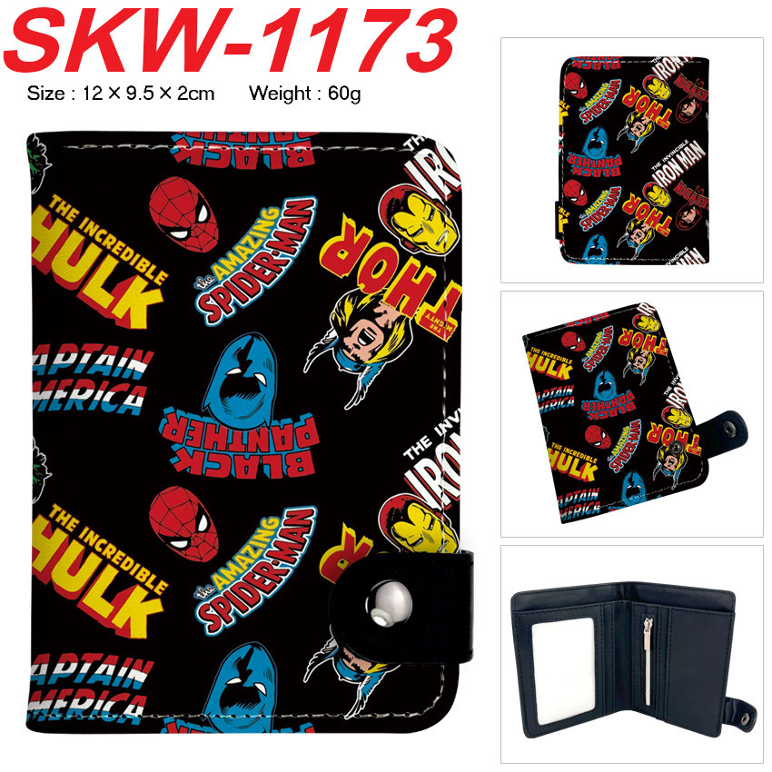 Marvel Superhero Color Cartoon PU Leather Vertical Purse Student Casual ...
