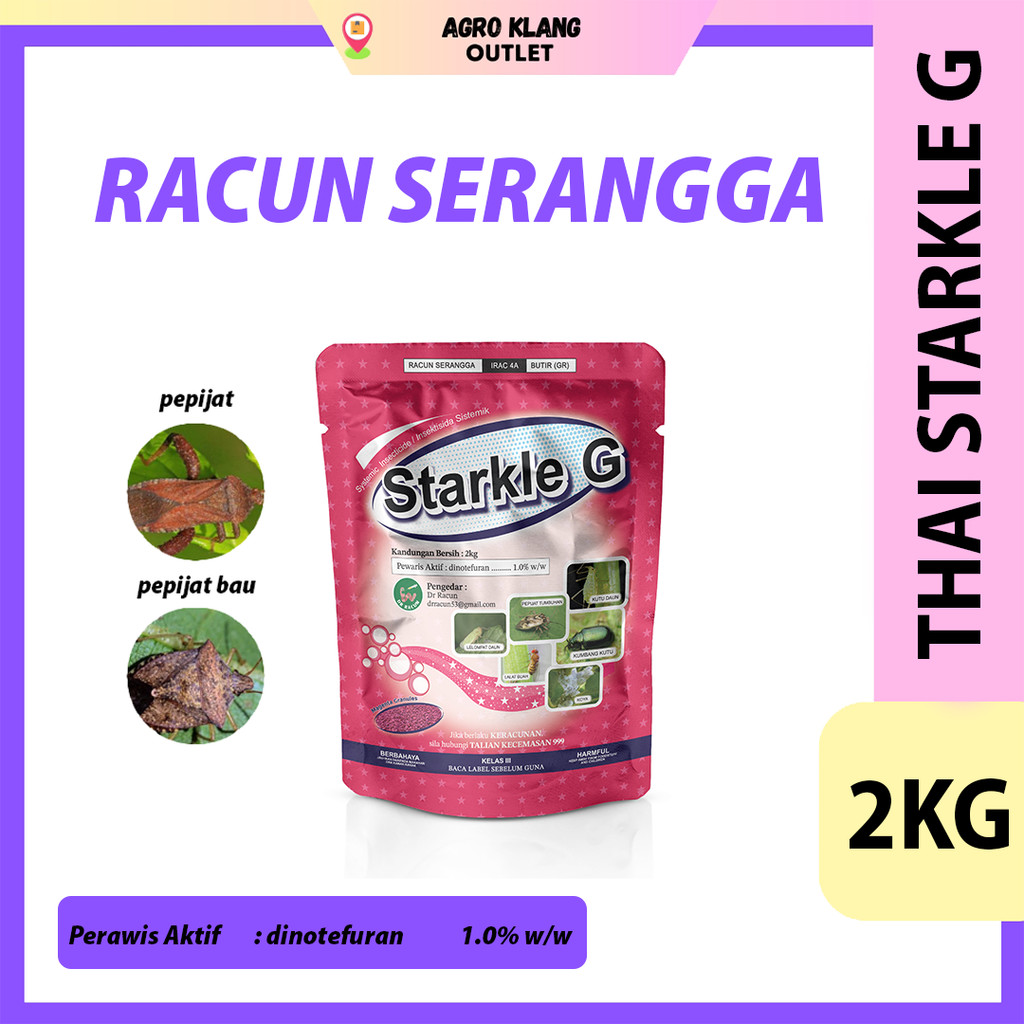 Starkle Thai 2KG Dinotefuran 1% G Racun Serangga Terbaik Lindungi Buah, Sayur, Tumbuhan dari ...