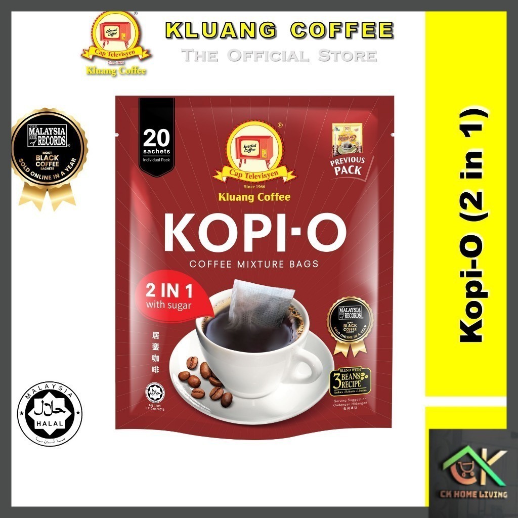 (Ready Stock) Kluang Kopi Cap Televisyen Kopi O 2in1 (20 individual ...