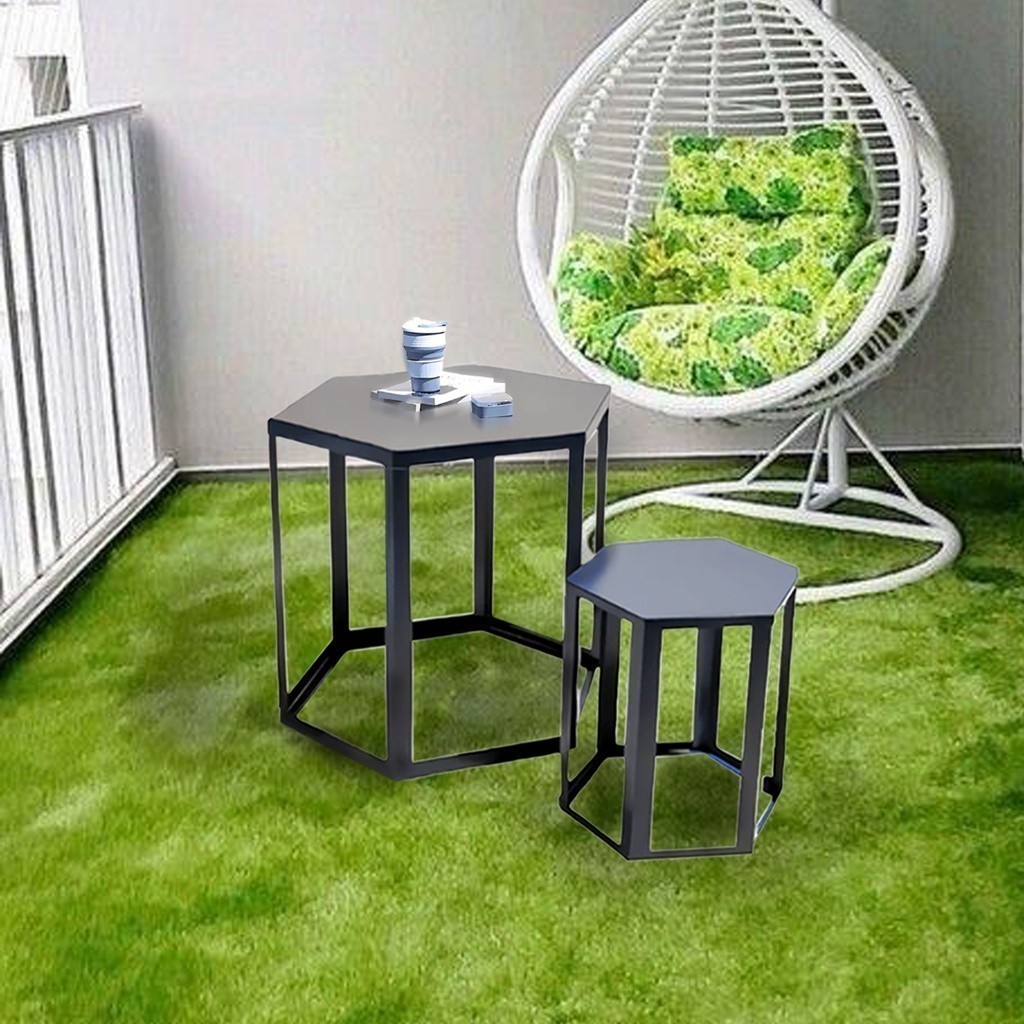 MOJOMORE Outdoor Metal Coffee Table Modern Meja Kopi Ruang Tamu Moden ...