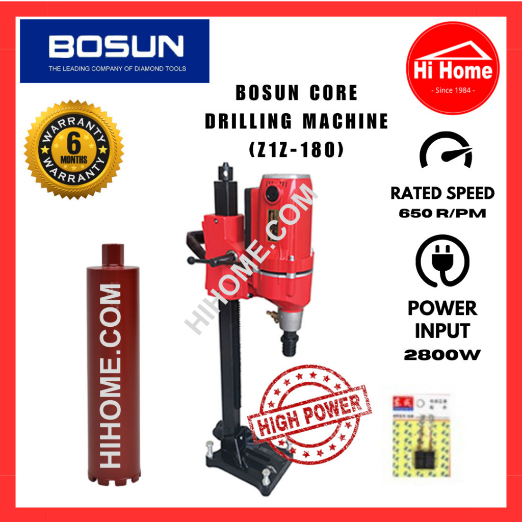 BOSUN 2800W 180MM Diamond Drilling Machine Diamond Core Drilling ...