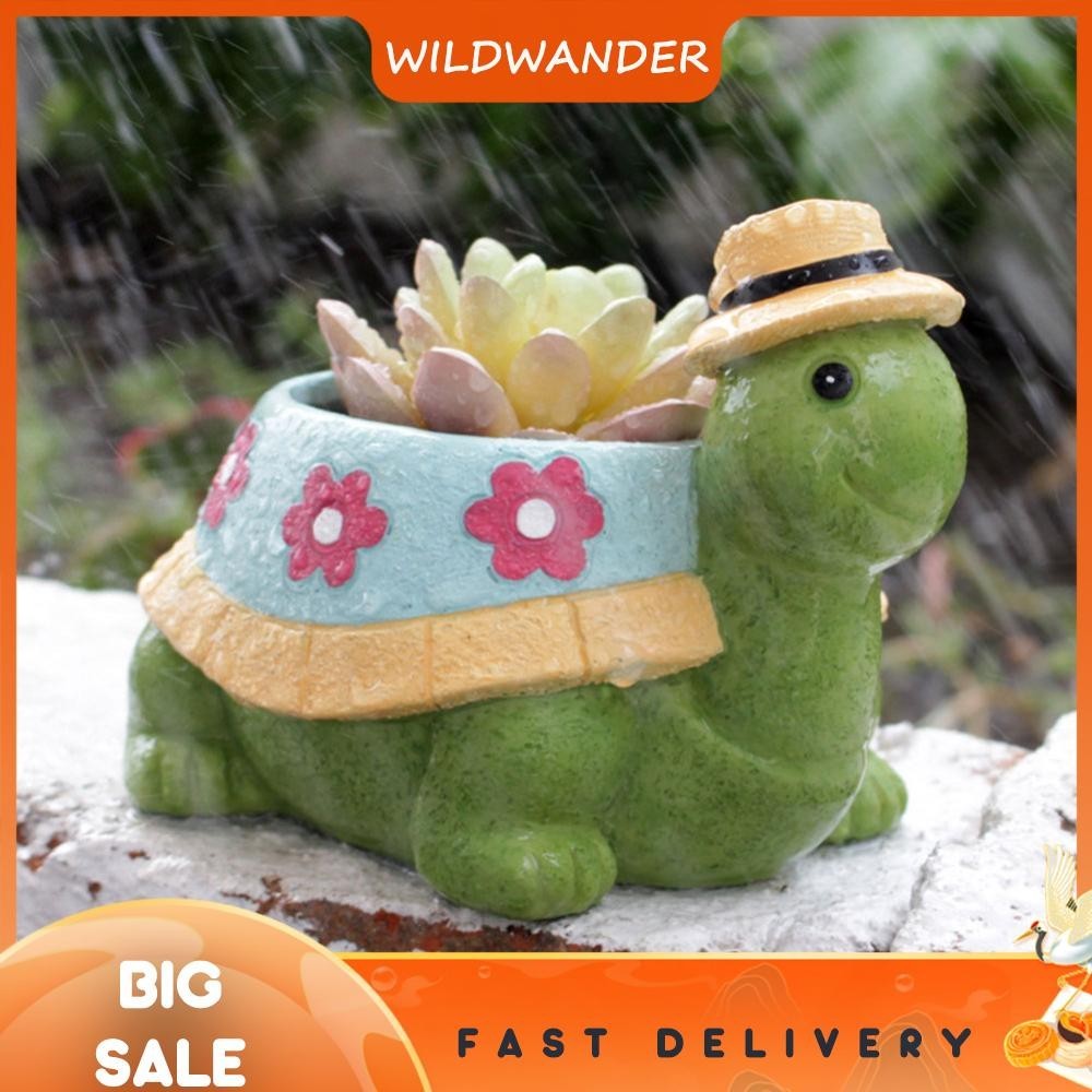 [wildwander.my] Resin Turtle Flower Pot Decorative Cute Turtle Flower ...