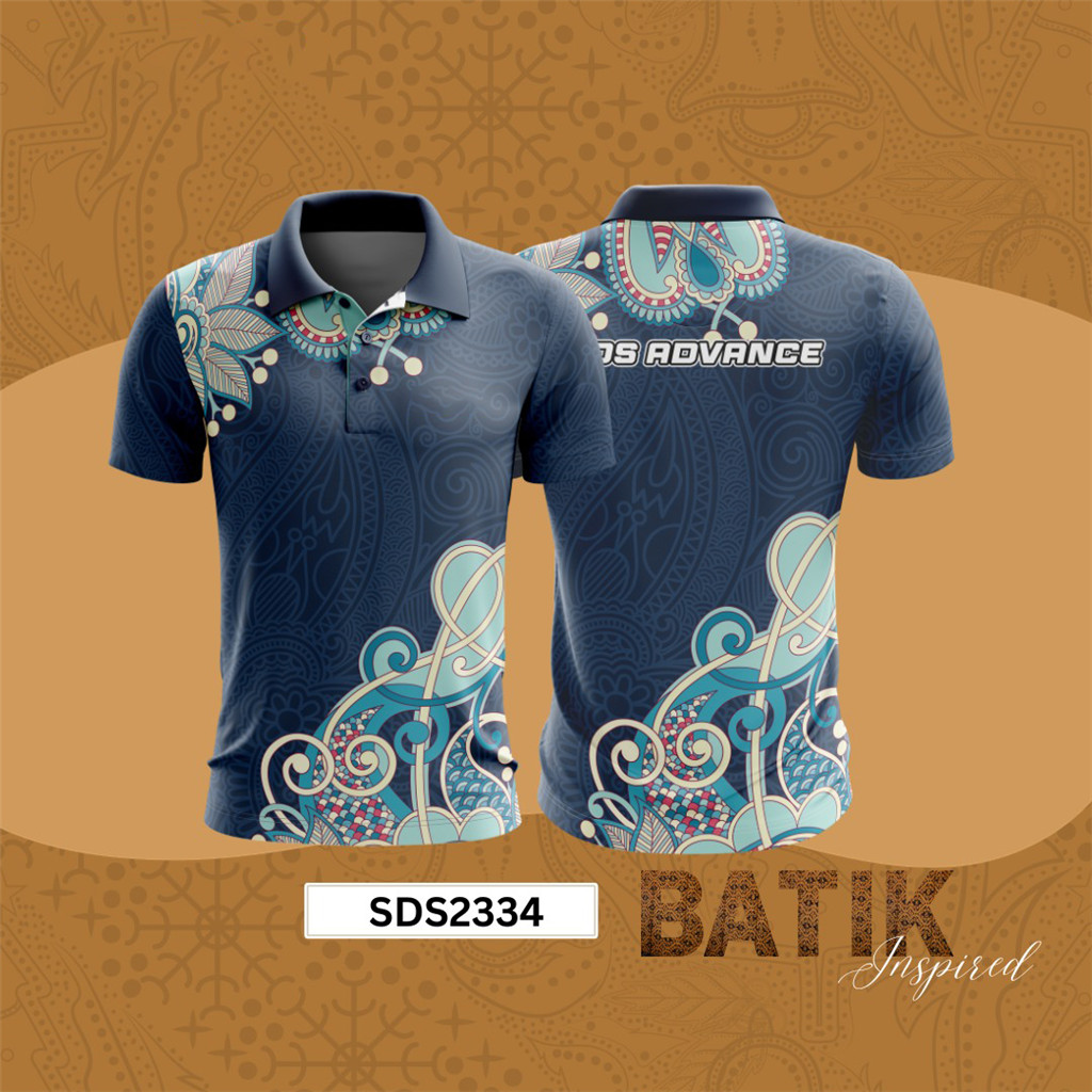 🔥Ready Stock🔥Baju Batik Jersey Traditional Etnik Sabah Sarawak- Collar ...