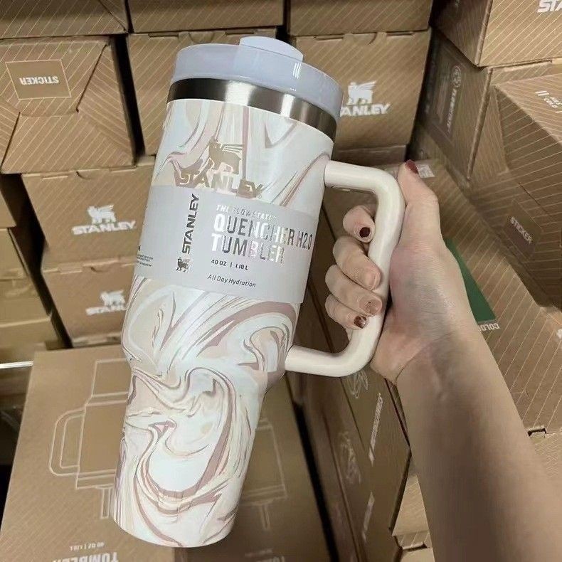 Hot-selling 304 Stanley 40oz Thermos Cup Large Capacity Straw Water Cup Stainless Steel Car Big ...