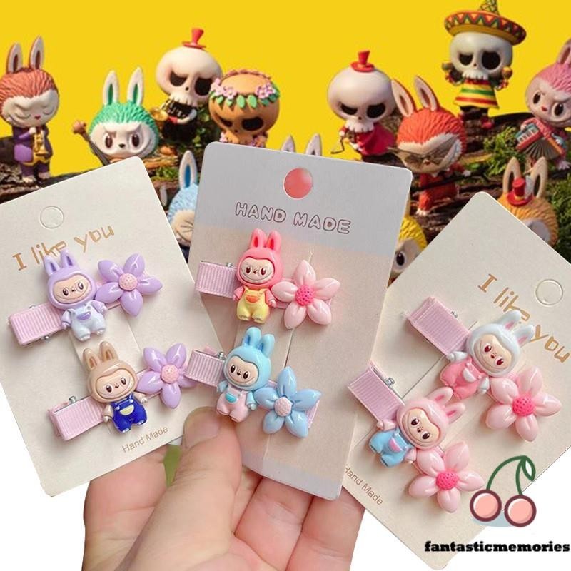 Labubu Baby Girl Hair Bangs Hairclip Floral Bow Labubu Princess Hairpin ...