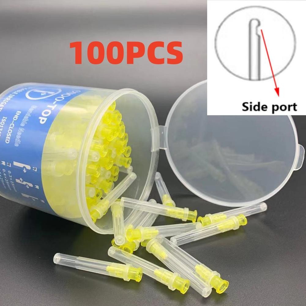 100 Pieces/bottle Dental Irrigation Needle Tip Tooth Cleaning Endo ...