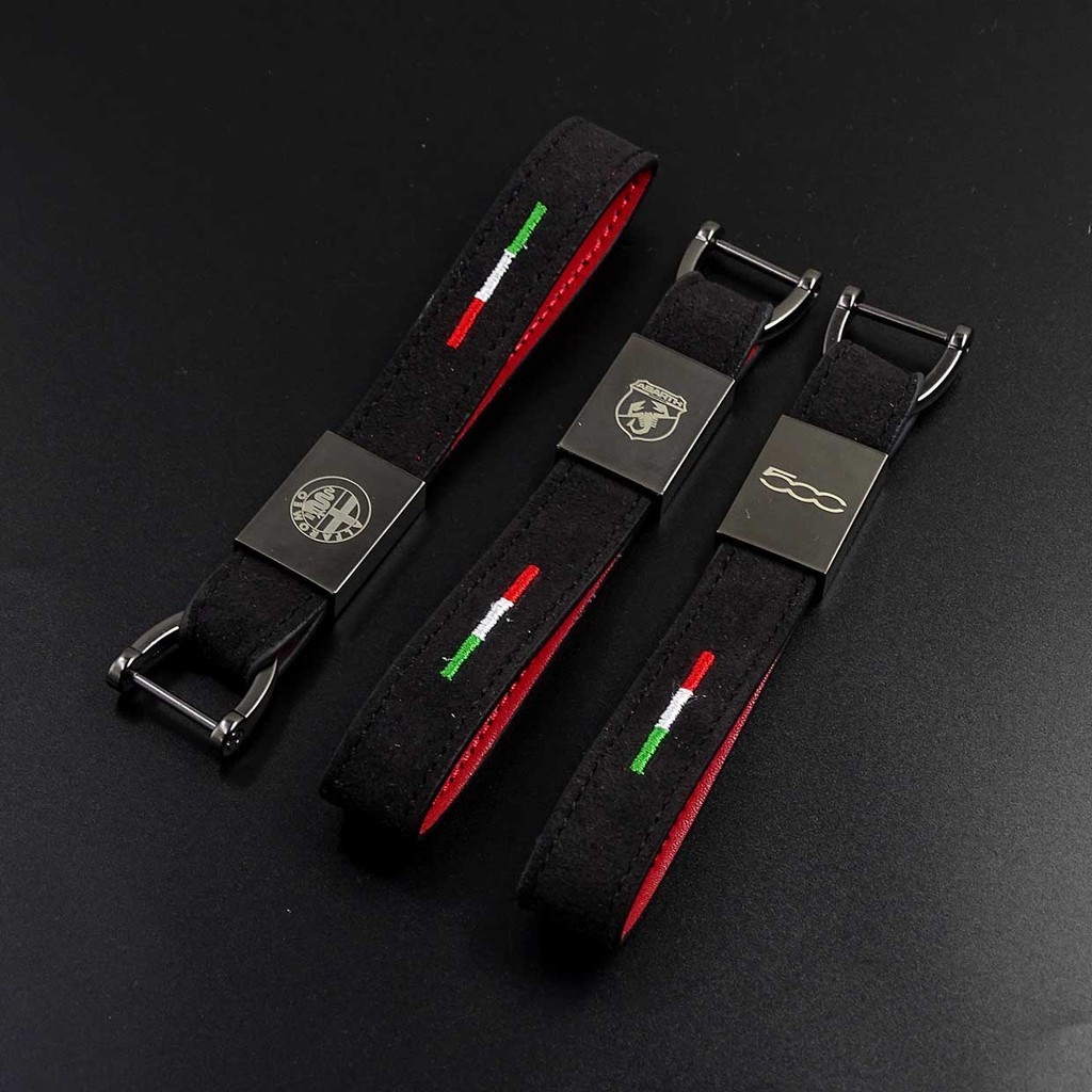 Alcantara Italian flag Car keychain Accessories fit for Fiat 500 Abarth ...