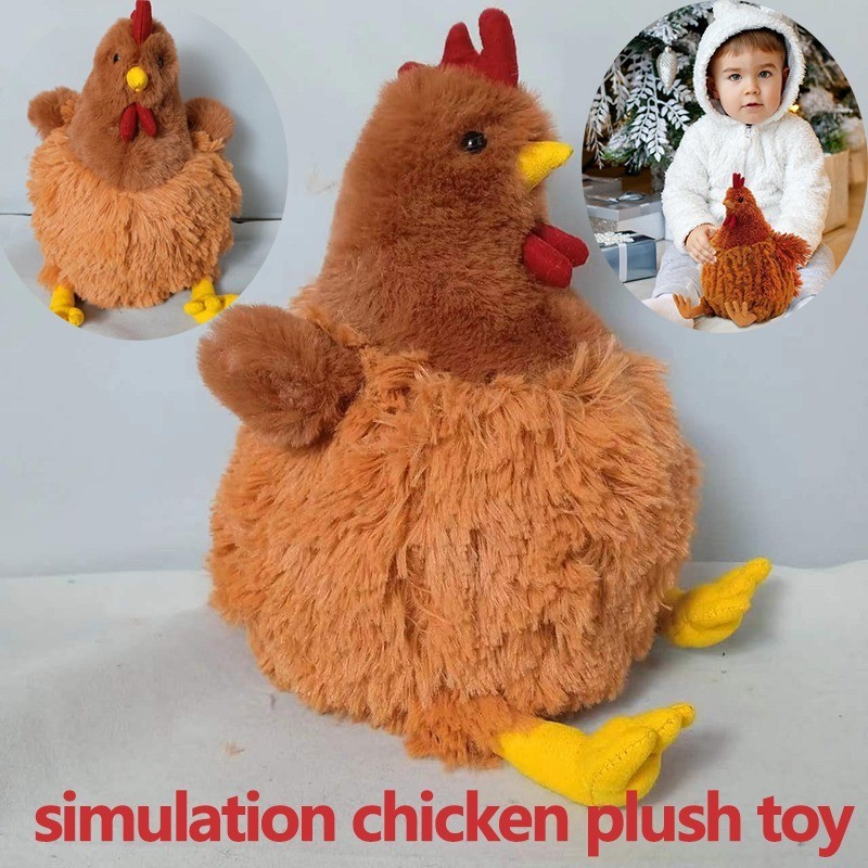 Simulation Chicken Plush Toy Cute Cartoon Chicken Plushies Soft Stuffed ...