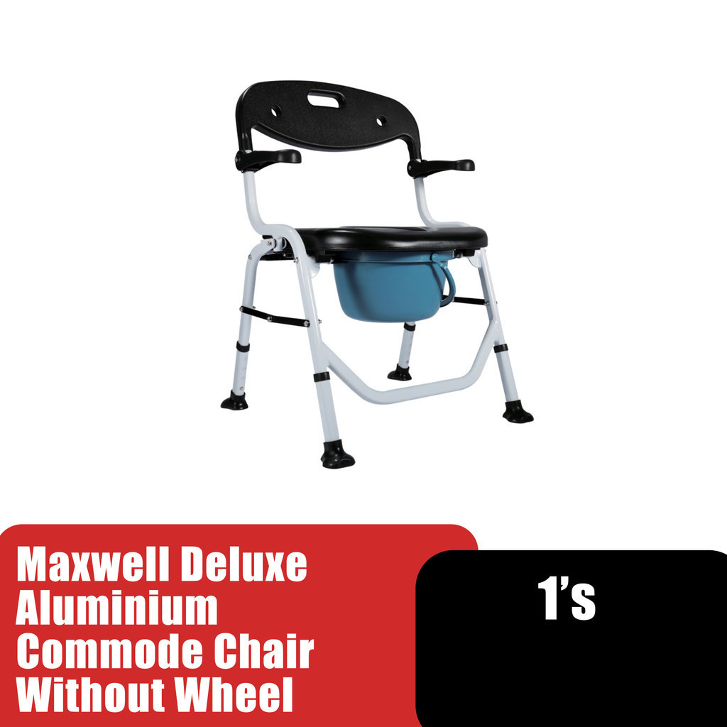 MaxWell Deluxe Aluminium Commode Chair Without Wheel/Kerusi Tandas ...