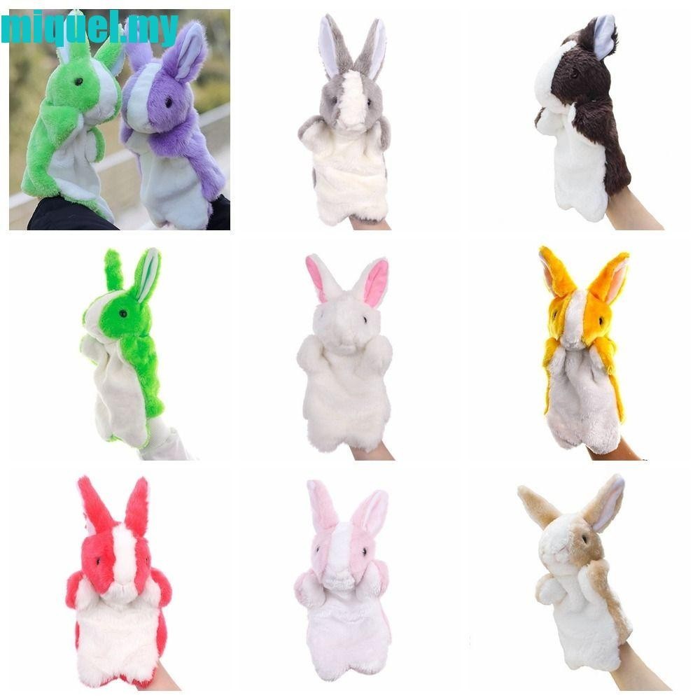 MIQUEL Bunny Hand Puppet, Plush Rabbit Stuffed Animal, Cute Soft ...