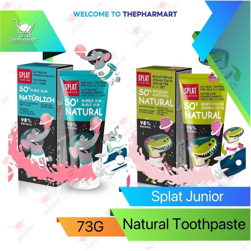SPLAT Junior Natural Toothpaste Bubble Gum / Berry Cocktail (73G ...