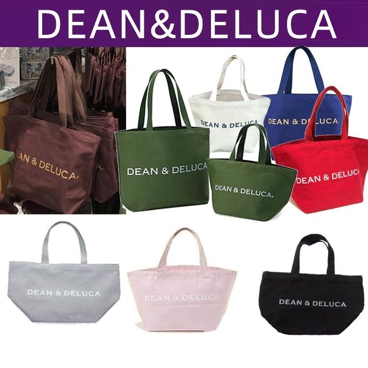 Korean Version DEAN & DELUCA Canvas Bag Letter Bag Solid Color Tote Bag ...