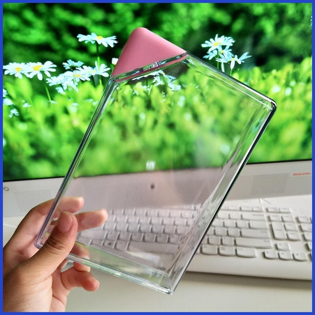 Thin Flat Water Bottle Creative Triangle Lid Travel Bag Coffee Bottle ...