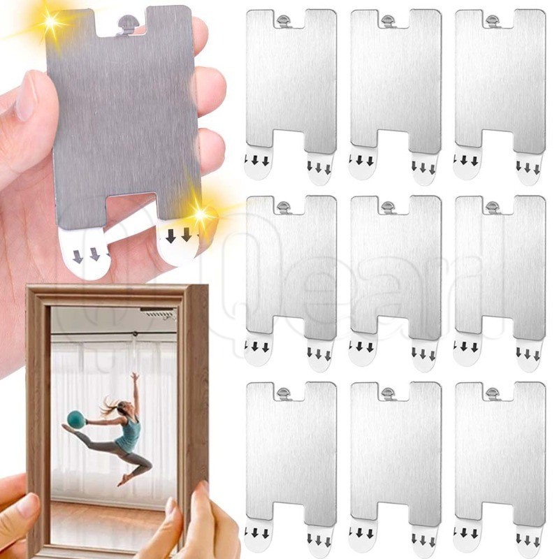 1/2Pcs Stainless Steel Photo Frame Hooks - Self-adhesive Strong Hooks ...