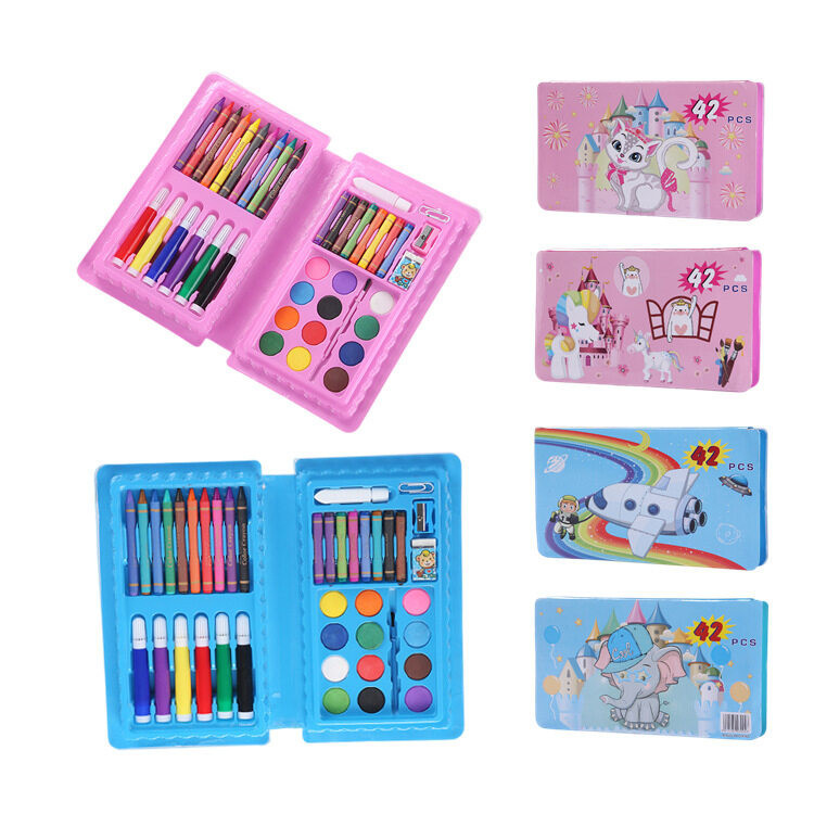 paintbrush set 42PCS Children's watercolor pencil stationery gift box ...
