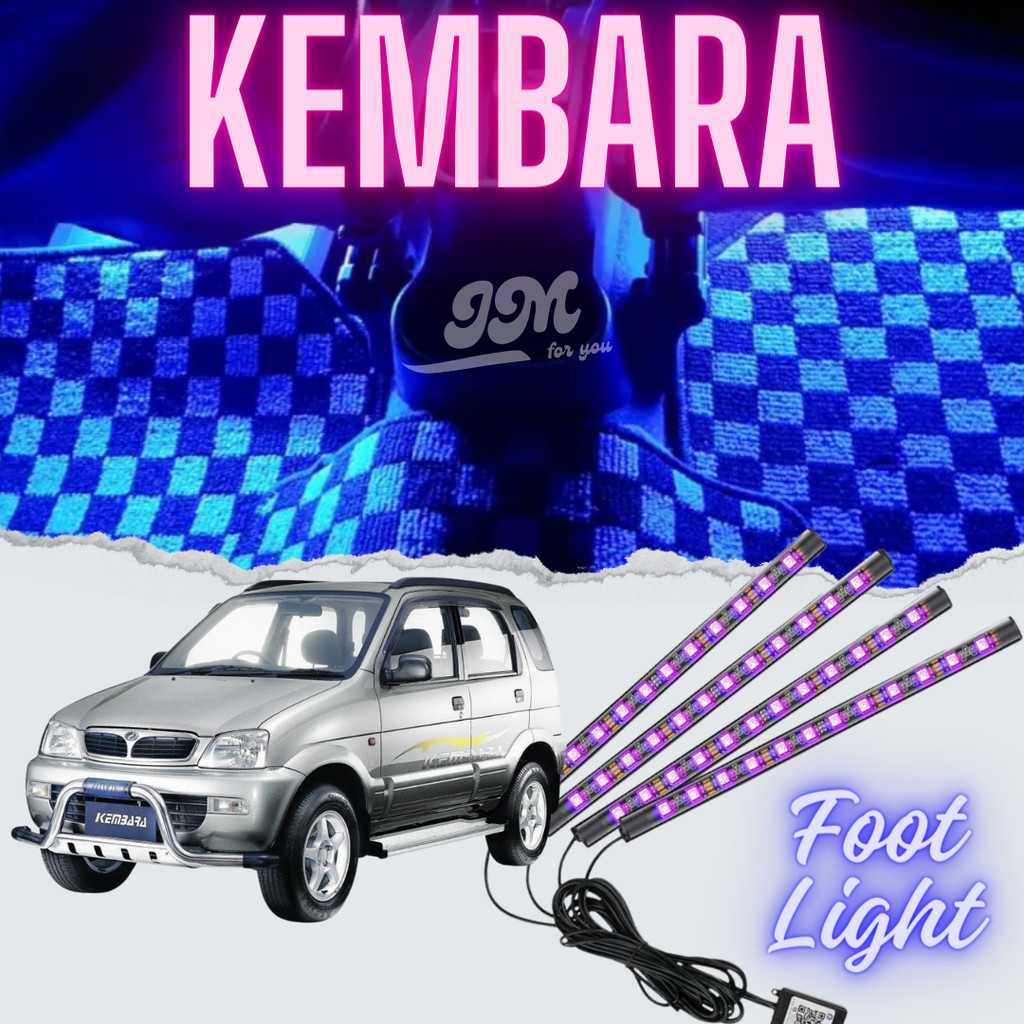 KEMBARA LED FOOT LIGHT RGB Floor Ambient Light Lampu Kaki Kereta ...