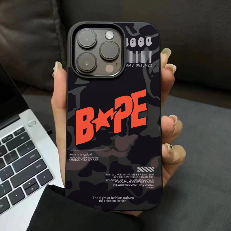 Casing iPhone 11 12 13 14 15 16 Pro Max Shockproof BAPE tide brand ...