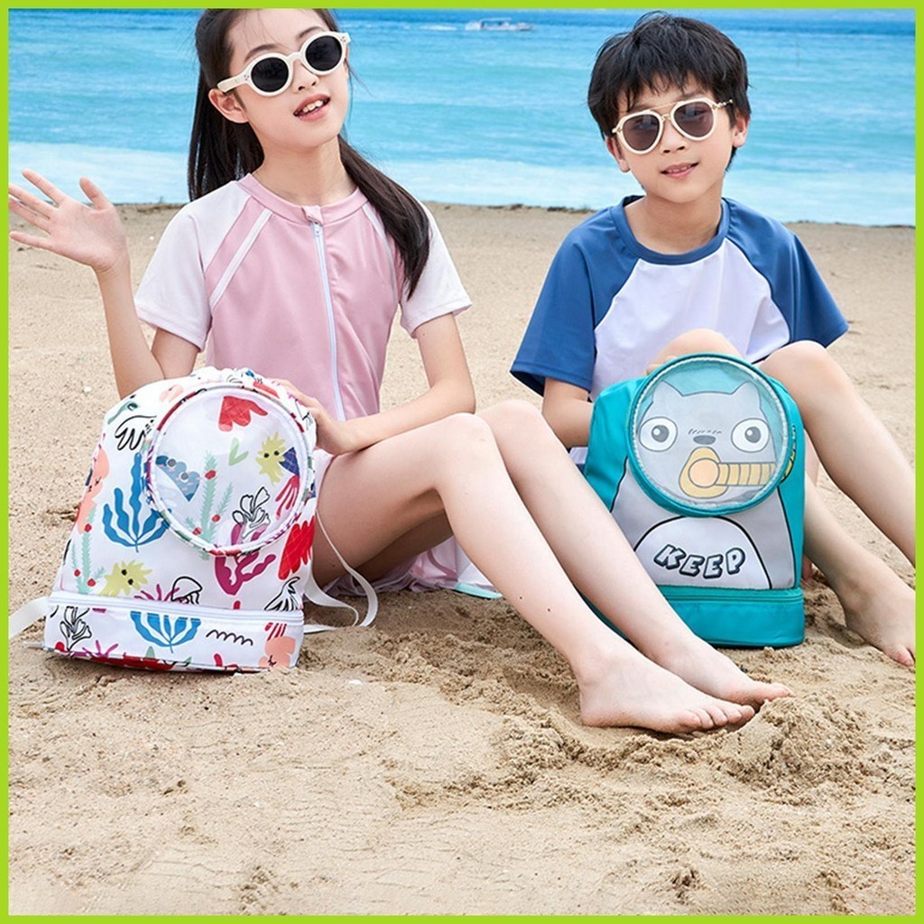 Swim Bags for Swimmers Wet And Dry Separation Cartoon Swimming Beach ...