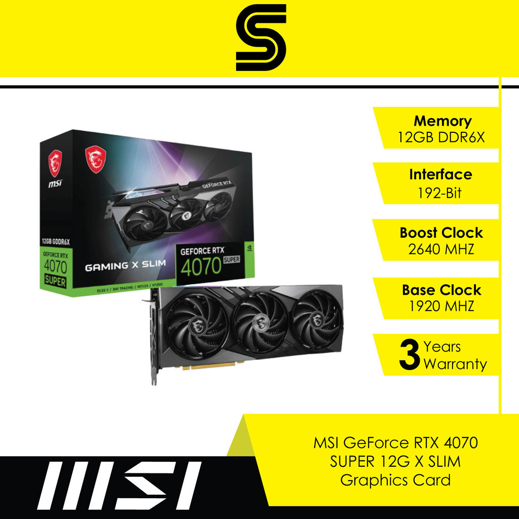 MSI GeForce RTX 4070 SUPER 12G X SLIM Graphics Card | Shopee Malaysia