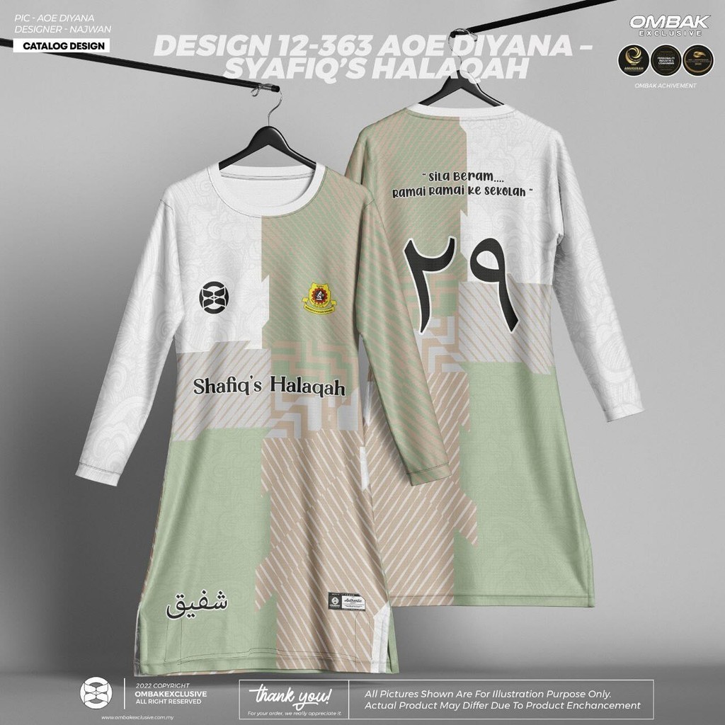 Ombak Exclusive Baju Jersi Muslimah Green Labuh Baju Muslimah Couple ...