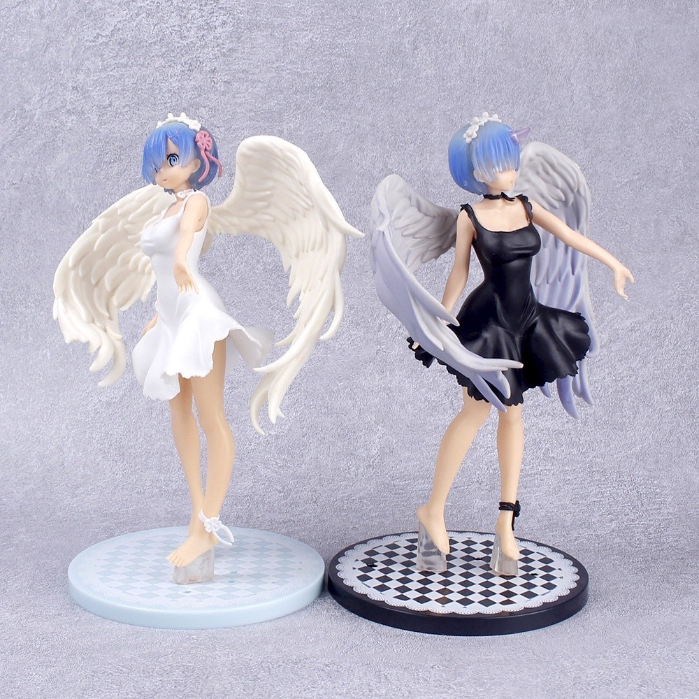 Solid PVC Winged Rem Angel Wing Girl Hand Model Rem Car Doll Desktop ...