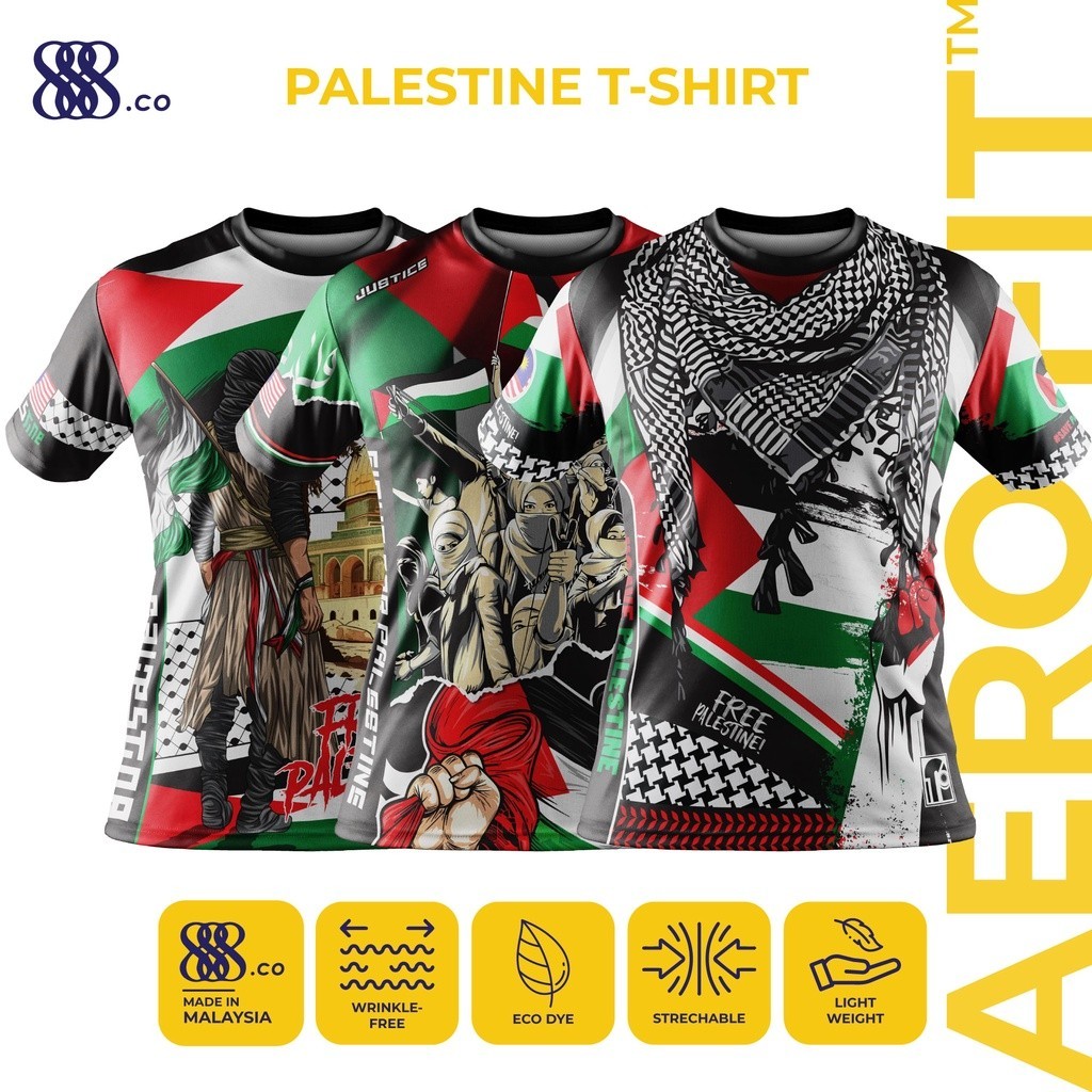 Palestine Save Gaza Intifada Sublimation Microfiber Jersey Baju Jersi ...