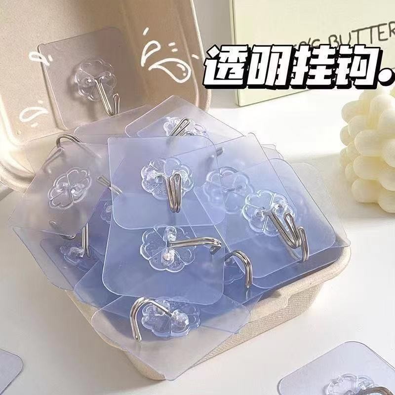 Transparent Transparent Sticky Hook Perforation-Free Hook Super Strong ...