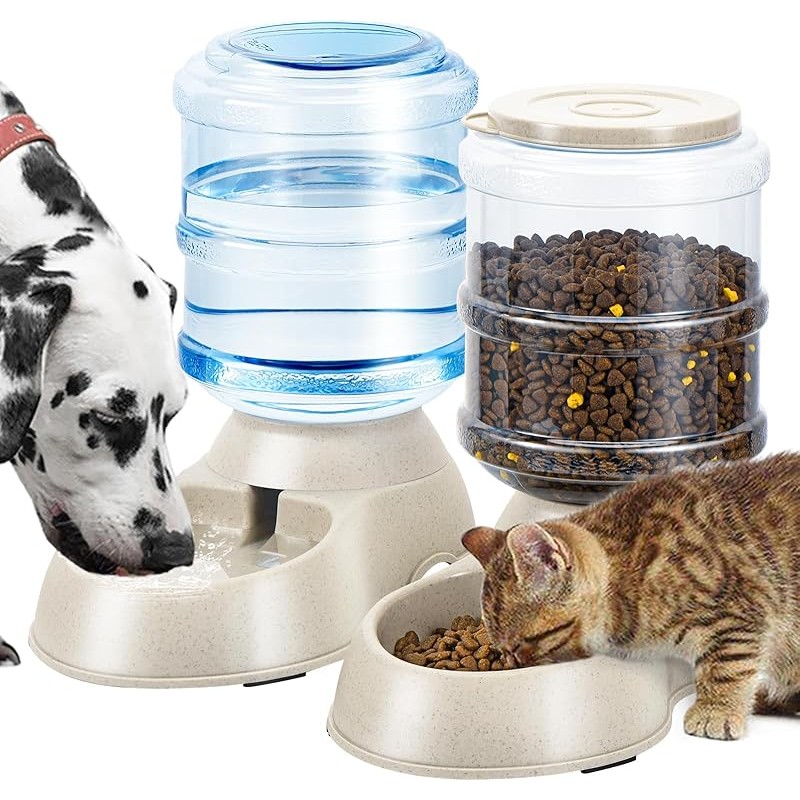 2 pek Feeder kucing automatik dan Dispenser air dalam Set Bowl makanan ...