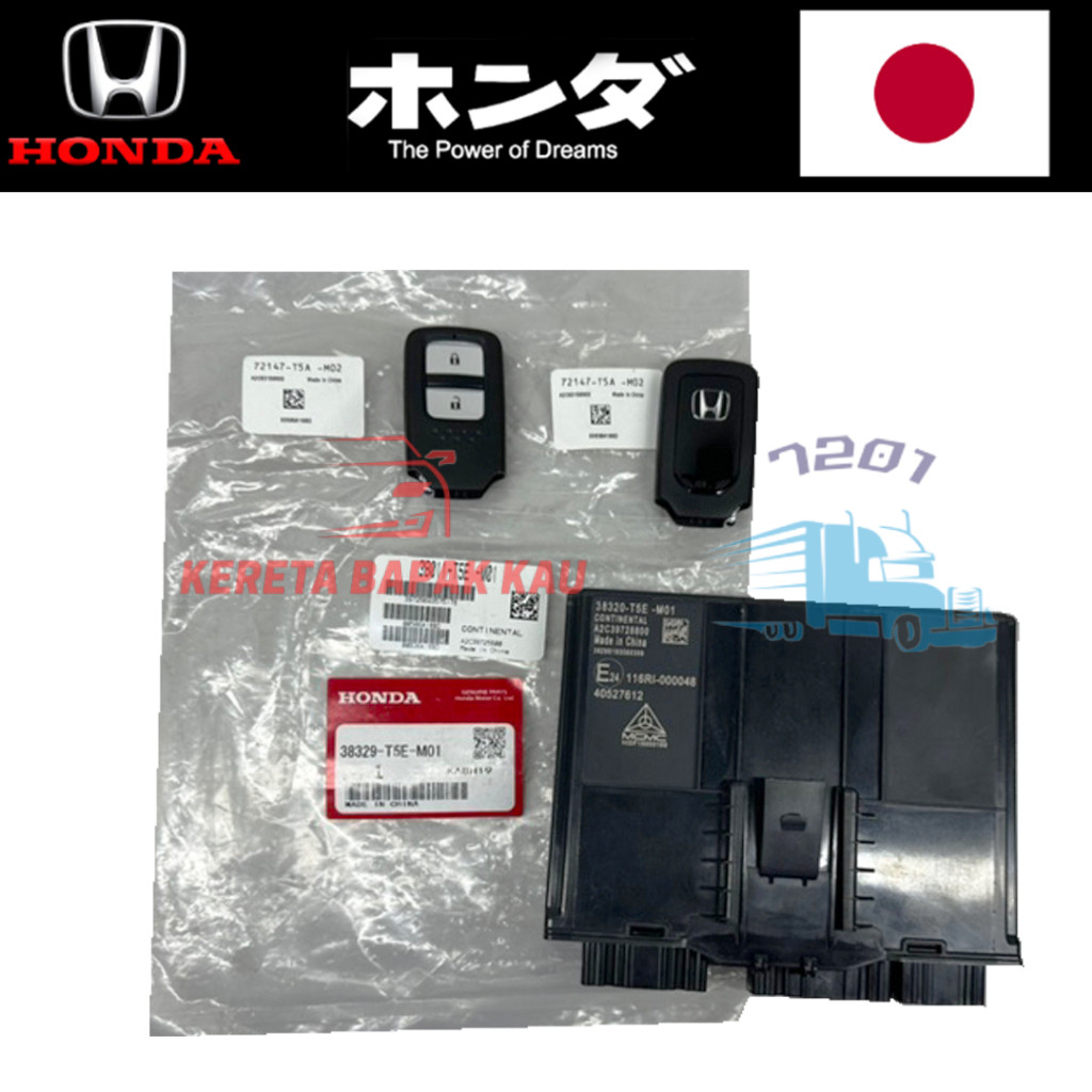 100%Original Honda Smart PCU 38320-T5E-M01 with 2 Smart Remote Key ...