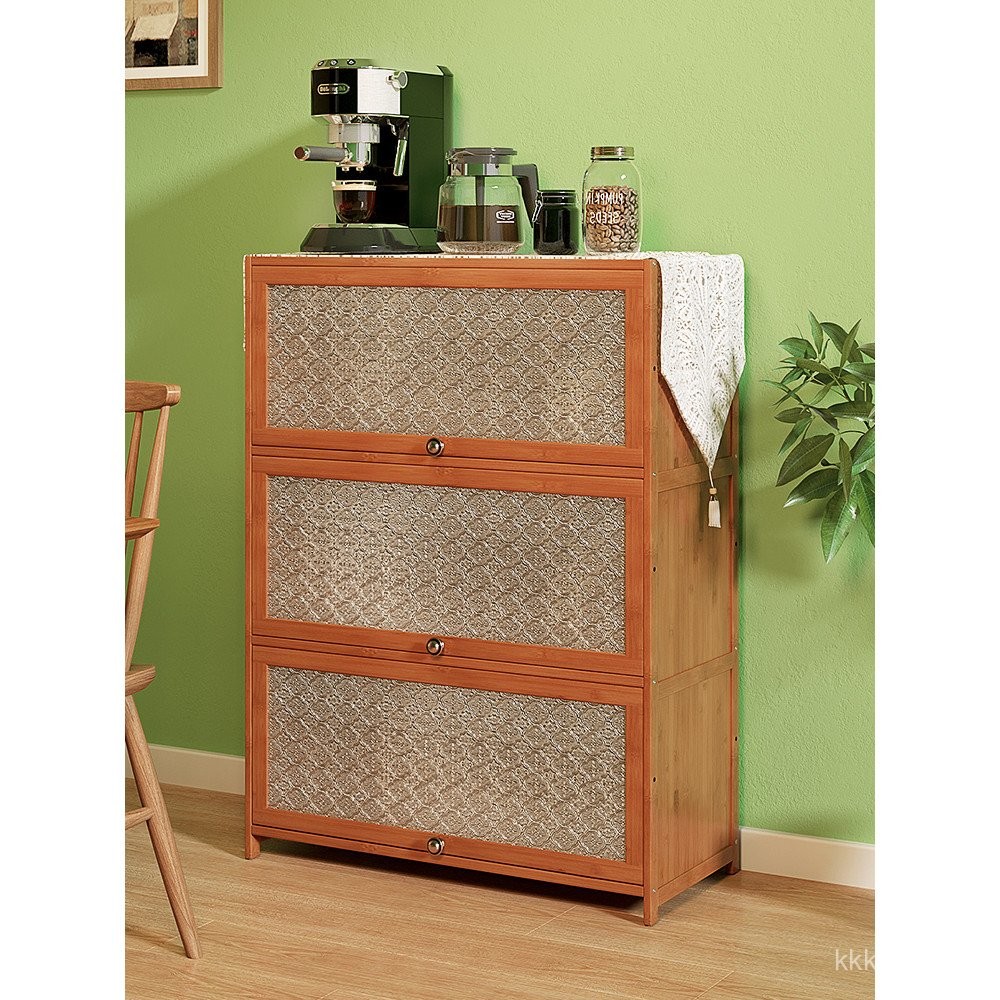 Dining Side Cabinet Kitchen Storage Tea Storage Side Cabinet Bamboo ...