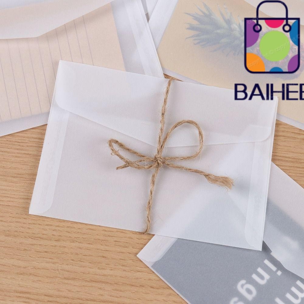 BAIHEE 10Pcs Semi-transparent Envelopes, Wedding&Business Greeting Card ...