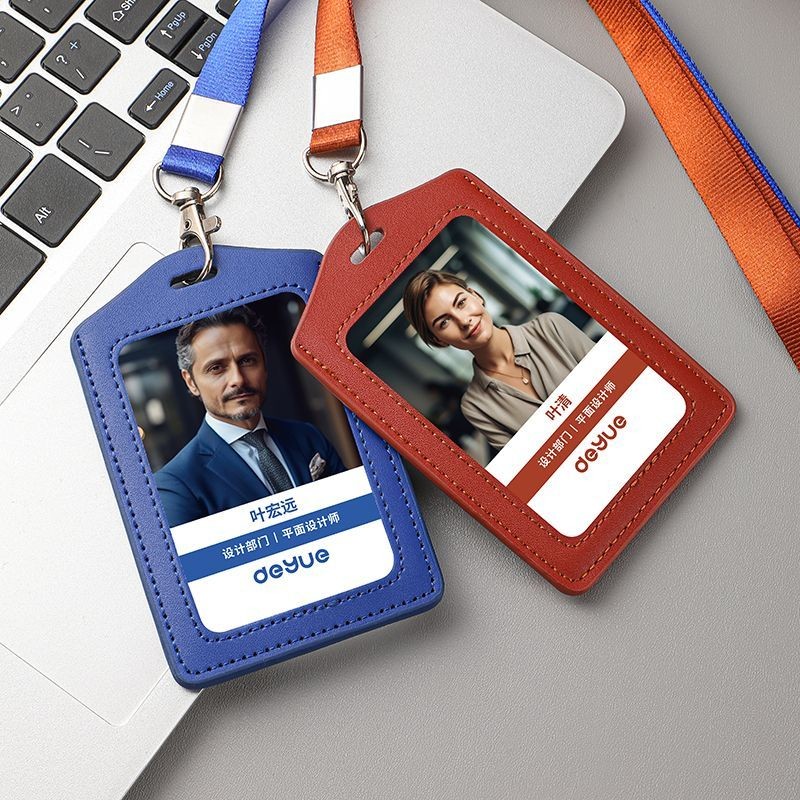 1545 People Collection Genuine Leather Work Permit Card Holder Double ...