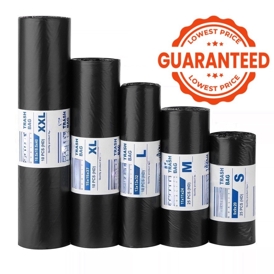 Garbage bag Trash bag Black (Small/Medium/Large/XL/XXL) Thick ...