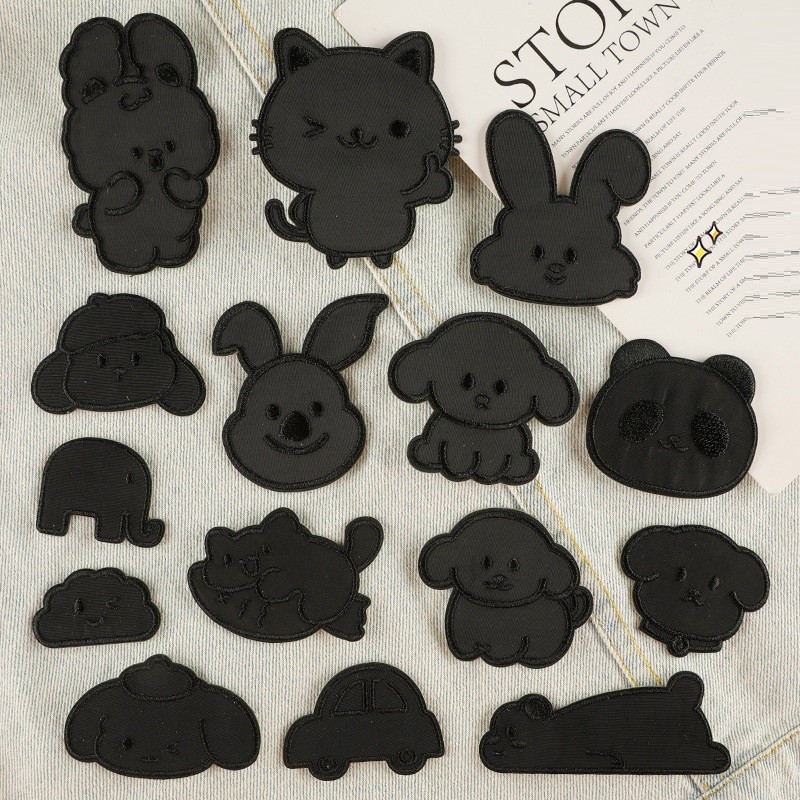 Embroidered Label Self-Adhesive Down Jacket Patch Sticker Cartoon ...