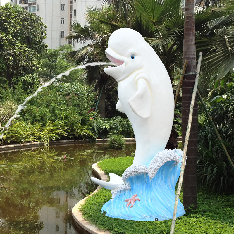 Arca Lumba-lumba Haiwan yang realistik Hiasan Paus Beluga Kawasan ...