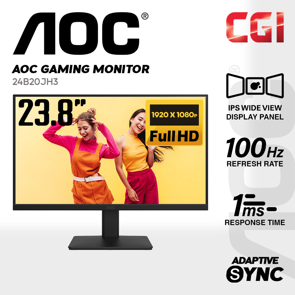 AOC 23.8" 24B20JH3 IPS FHD Adaptive Sync 120Hz 1ms Frameless Design Monitor | Shopee Malaysia