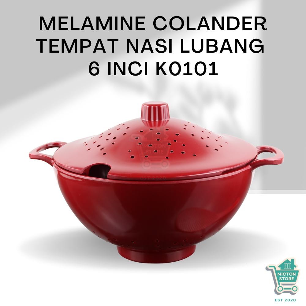 Micton Premium Melamine Colander / 6 Inch Hole Lid Rice Container K0101 ...